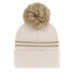 '47 Kansas State Wildcats Core & Inline Latte Cuffed Knit Hat With Pom