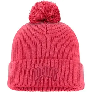 Nike Unlv Rebels Tonal Peak Cuffed Knit Hat With Pom - Scarlet
