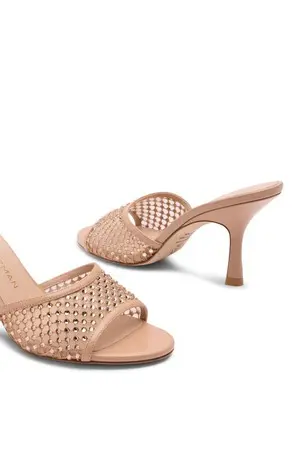 STUART WEITZMAN Bareitall Shine Mesh Sandal - Adobe