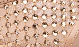 STUART WEITZMAN Bareitall Shine Mesh Sandal - Adobe