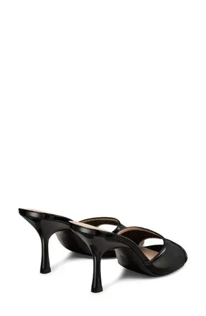 STUART WEITZMAN Bareitall Shine Mesh Sandal - Black