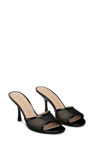 STUART WEITZMAN Bareitall Shine Mesh Sandal - Black