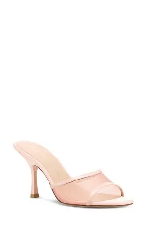 STUART WEITZMAN Bareitall Shine Mesh Sandal - Light Pink