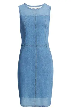 CITY BLUES Denim & Mesh Minidress - Indigo