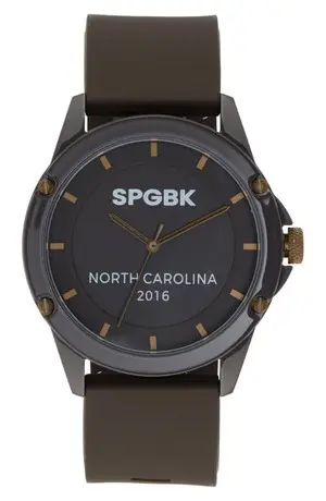 SPGBK WATCHES Dark Chocolate Silicone Strap Watch - Dark Brown