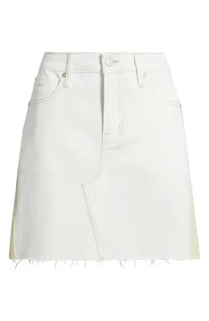 CITY BLUES Colorblock Denim Skirt - Ivory/pearl