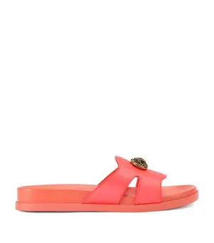 Kurt Geiger Satin Cut-out Slides - Orange