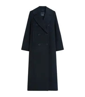 Max Mara Virgin Wool Double-breasted Coat - Blue
