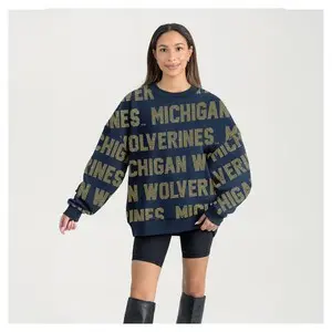 GAMEDAY COUTURE Michigan Wolverines Hype Era Sweatshirt - Navy