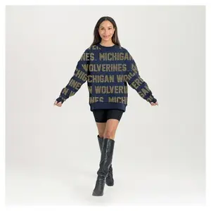 GAMEDAY COUTURE Michigan Wolverines Rhinestone Embellished Sweatshirt - Navy