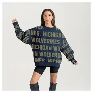 GAMEDAY COUTURE Michigan Wolverines Rhinestone Embellished Sweatshirt - Navy