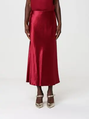 Max Mara Satin Midi Skirt - Red
