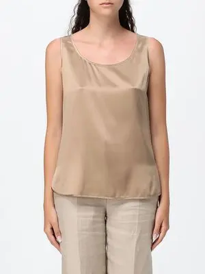 Max Mara Satin Sleeveless Top - Beige
