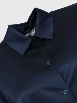 Max Mara Silk Blend Long Sleeve Shirt - Blue 1
