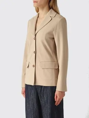 Max Mara Single Breasted Blazer In Stretch Viscose Jersey - Beige