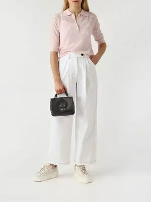 Max Mara Cotton Blend Wide Leg Trousers - White