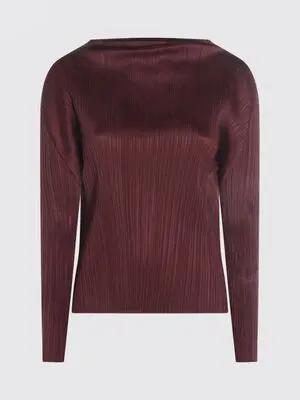 Issey Miyake Pleated Top - Burgundy