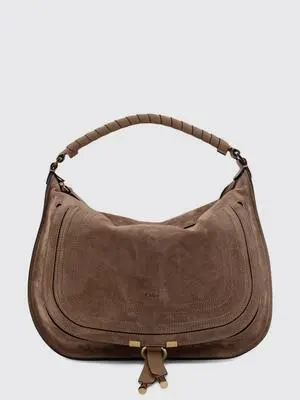 Chloé Marcie Suede Shoulder Bag - Beige