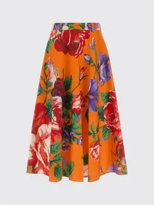 Moschino Floral Cotton Blend Midi Skirt - Multicolor