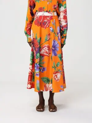 Moschino Floral Print Midi Skirt - Orange