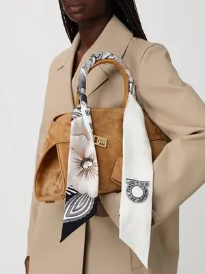 FERRAGAMO Suede Handbag - Beige