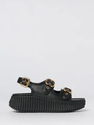 Chloé Nama Leather Platform Sandals - Black