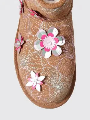 UGG Classic Mini Meadow Embroidered Suede Ankle Boots