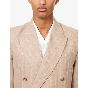 Simkhai Lucas Double-breasted Linen Blazer