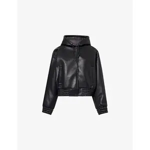 THE FRANKIE SHOP Jackson Faux Leather Bomber Jacket - Black