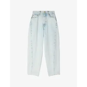 Sandro Faded Barrel-leg Denim Jeans - Sky Blue