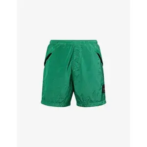 Stone Island Brand-badge Relaxed-fit Nylon Cargo Shorts - Malachite Green