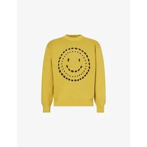 HERESY Smiler Motif Cotton Jumper - Yellow