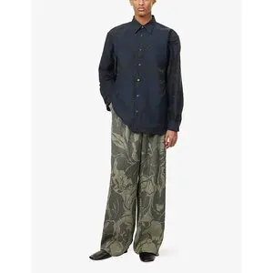 Dries Van Noten Classic-collar Textured-pattern Cotton-blend Shirt