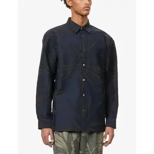 Dries Van Noten Classic-collar Textured-pattern Cotton-blend Shirt