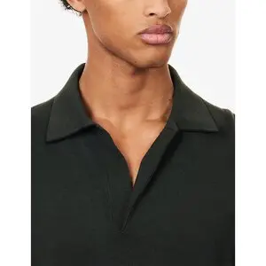 TOM FORD Open-collar Short-sleeve Cotton And Silk-blend Polo Top - Forest
