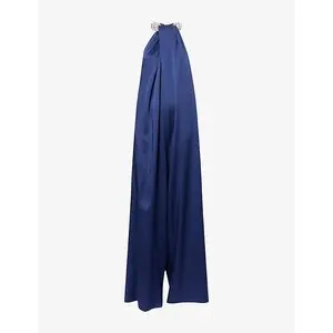 Stella McCartney Halterneck Satin Jumpsuit - Navy