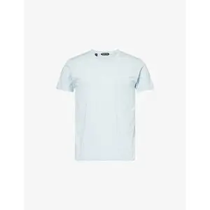 TOM FORD Relaxed-fit Crew-neck Cotton And Silk-blend T-shirt - Ice Blue