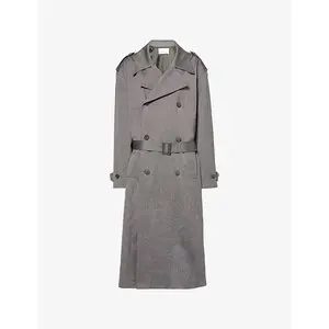 THE FRANKIE SHOP Bleecker Wool-blend Trench Coat - Grey Melange