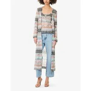 Missoni Chevron Knit Long Cardigan