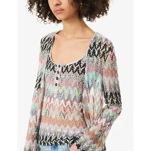 Missoni Chevron Knit Long Cardigan