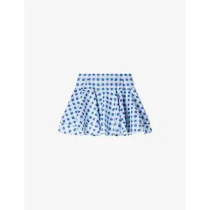 Sandro Short Gingham-print Linen Mini Skirt