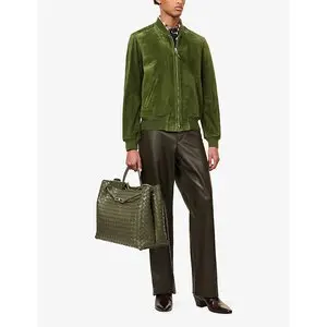 TOM FORD Perforated Cashmere Suede Bomber Jacket