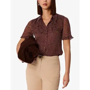 Whistles Polka-dot Short-sleeve Woven Shirt