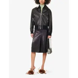 Rabanne Croc-effect Leather Jacket