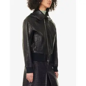 Rabanne Croc-effect Leather Jacket