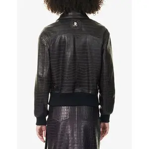 Rabanne Croc-effect Leather Jacket