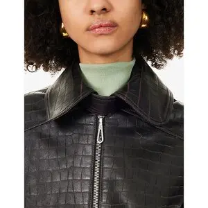 Rabanne Croc-effect Leather Jacket