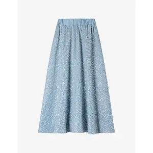 Sandro Sequined Elasticated-waist Woven Maxi Skirt