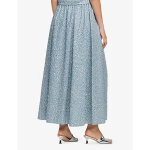 Sandro Sequined Elasticated-waist Woven Maxi Skirt