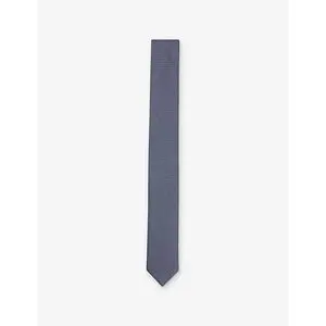 Hugo Geometric-pattern Silk Tie - Navy
